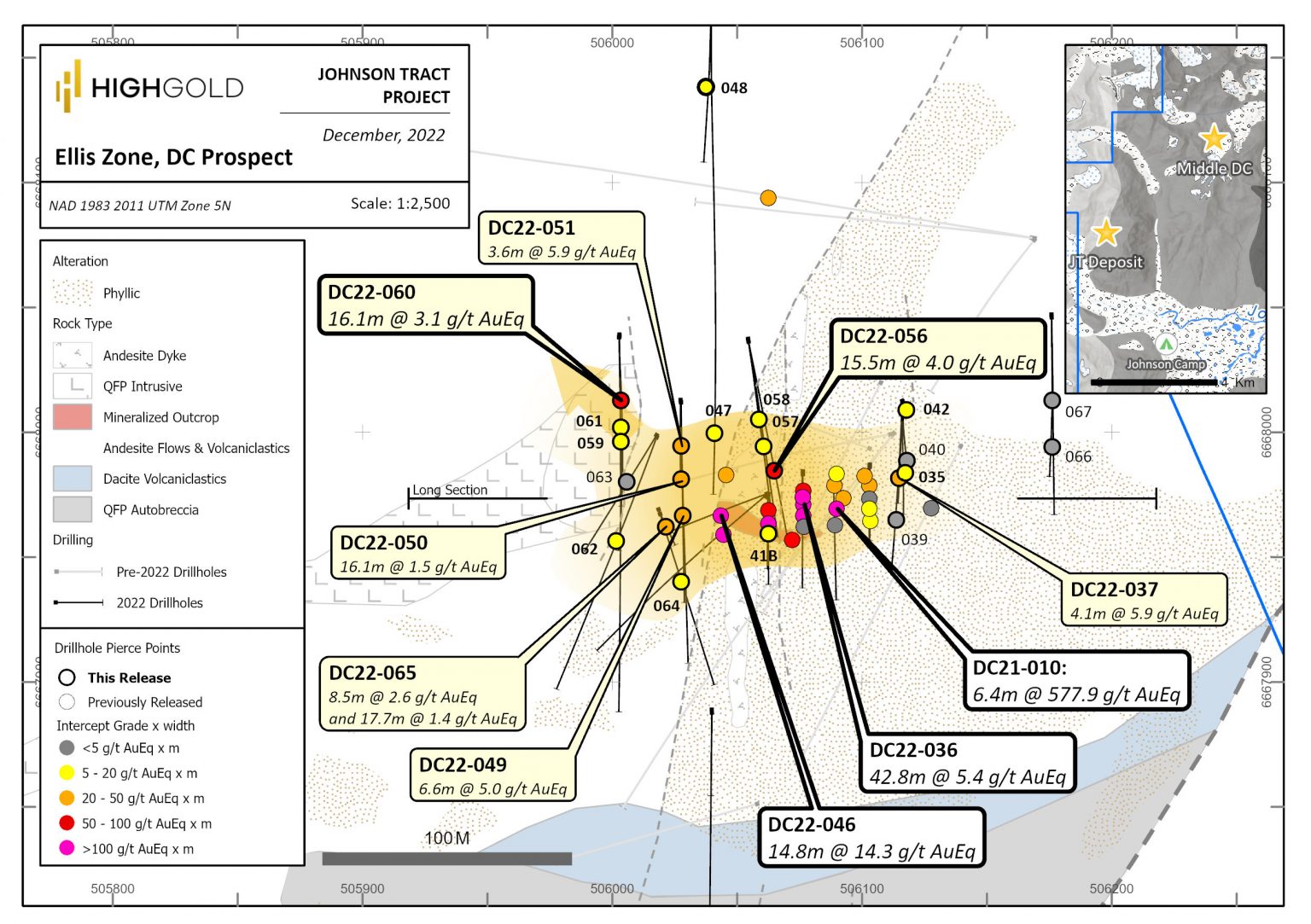 HighGold Mining (TSXV:HIGH) Reports Assay Results From Ellis Zone ...